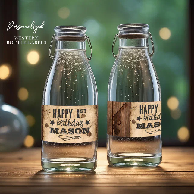 Western Personalized Bottle Labels | Zazzle