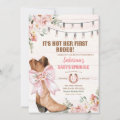 Western Pink Not Her First Rodeo Baby Sprinkle Invitation | Zazzle