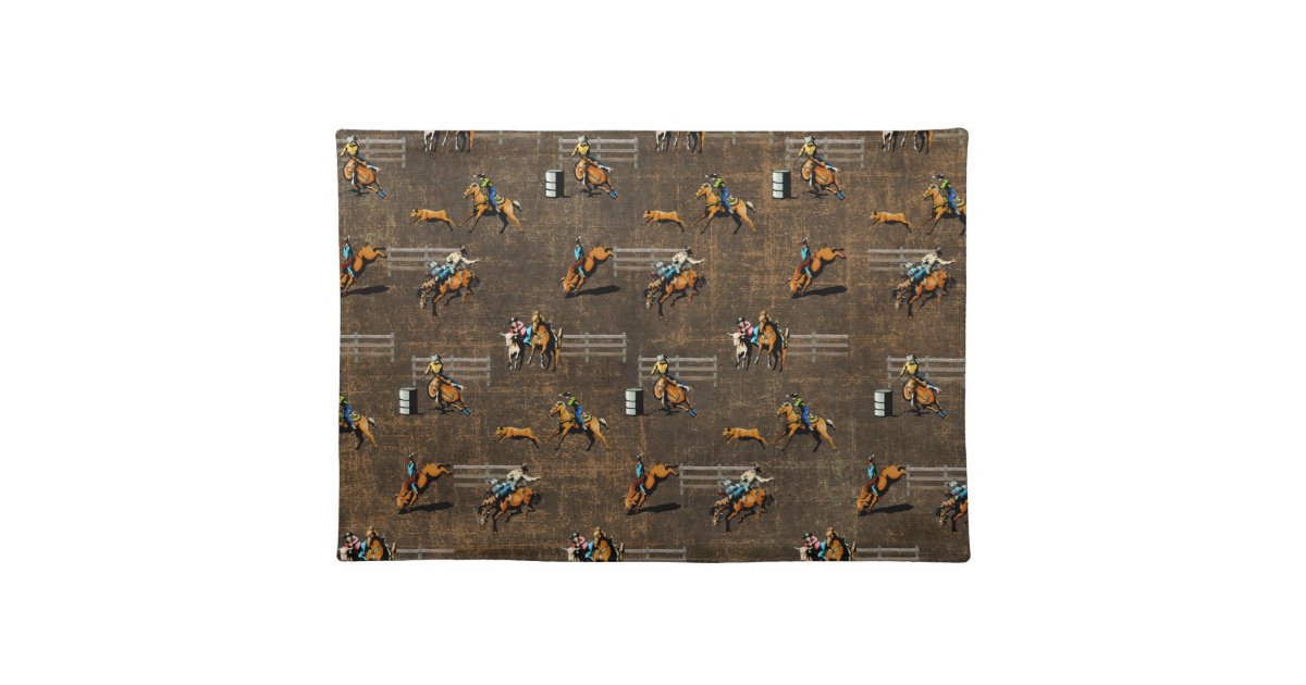 Western Placemats With Rodeo Design Brown | Zazzle