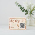 Western QR Code Bridal Shower Registry Enclosure Card | Zazzle