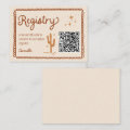 Western QR Code Bridal Shower Registry Enclosure Card | Zazzle