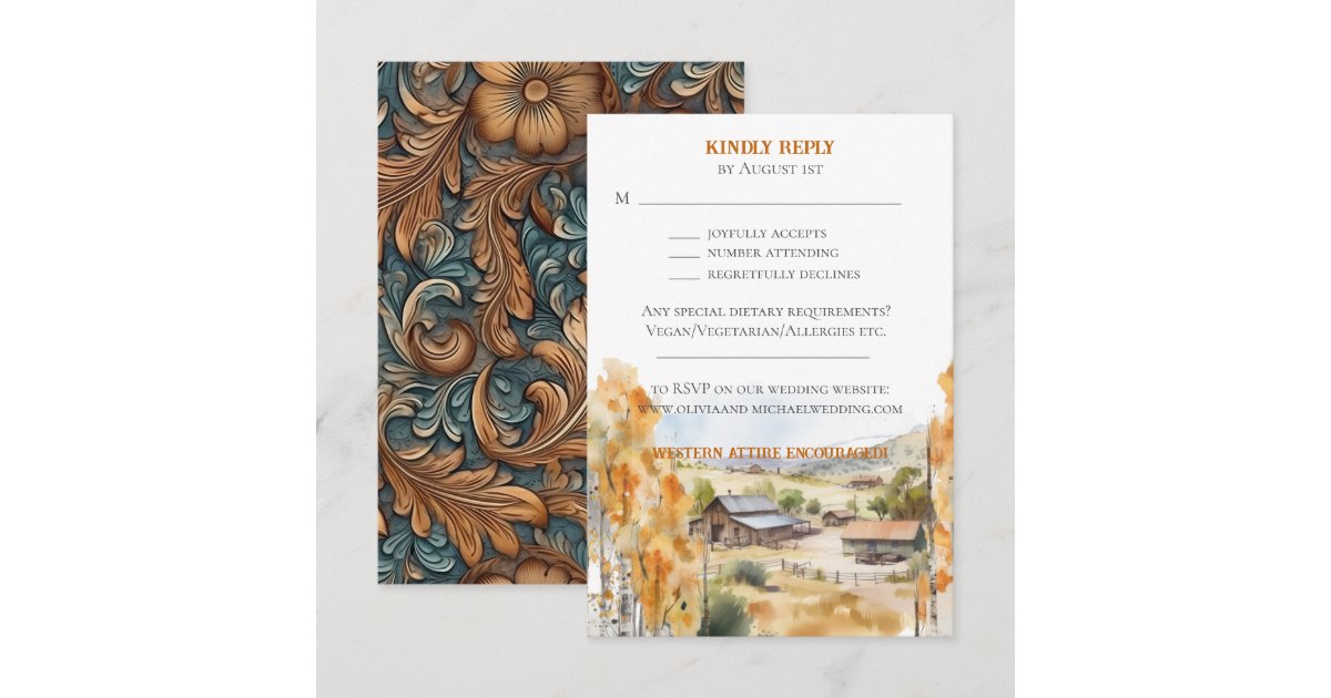 Western Ranch Invitation RSVP Card | Zazzle