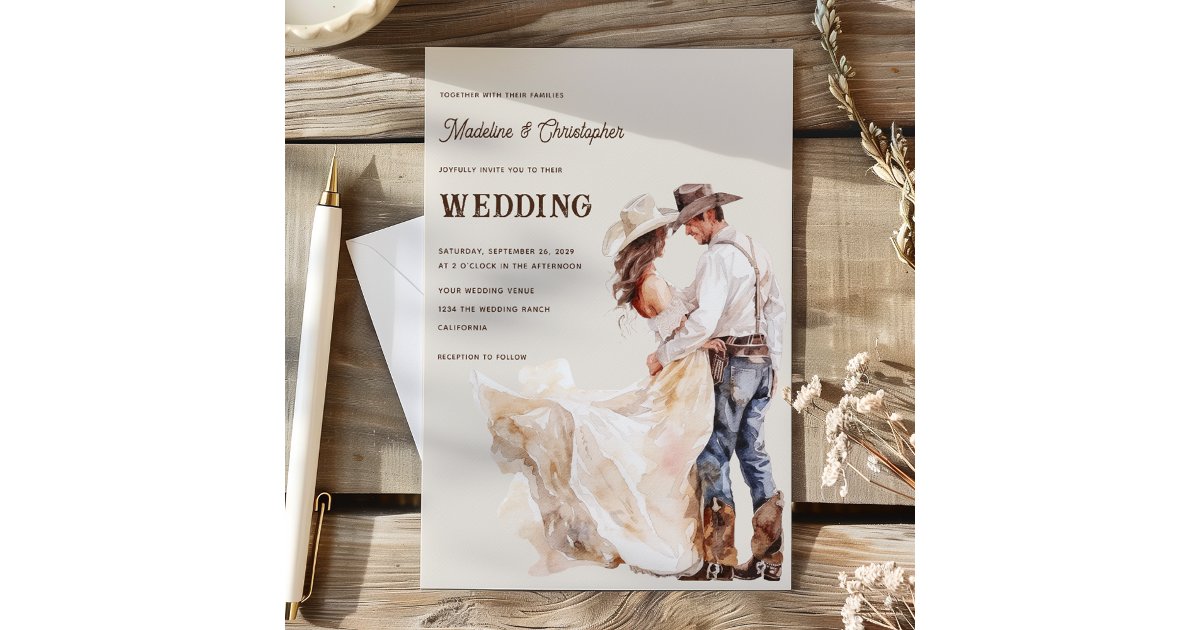 Western Ranch Wedding Invitation | Zazzle