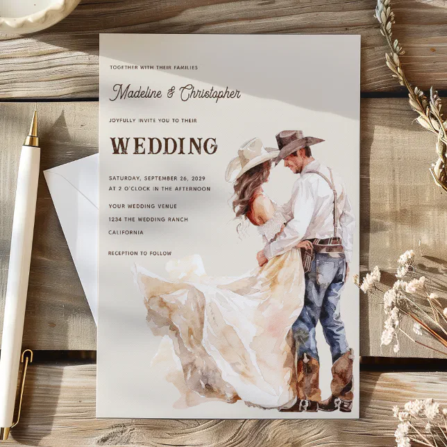 Western Ranch Wedding Invitation | Zazzle
