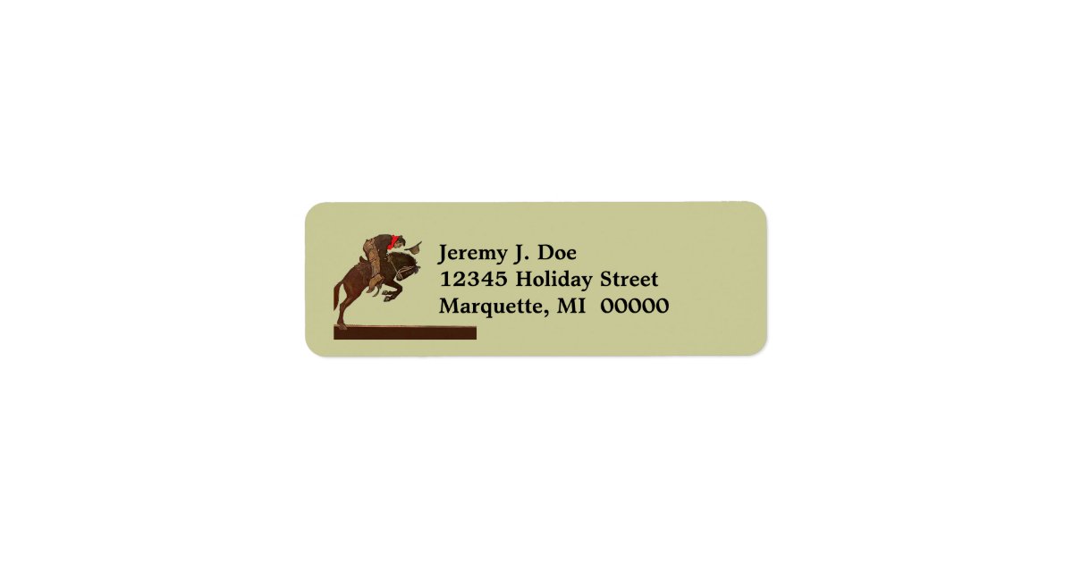 Western Rodeo Bronc Cowboy Return address Labels | Zazzle