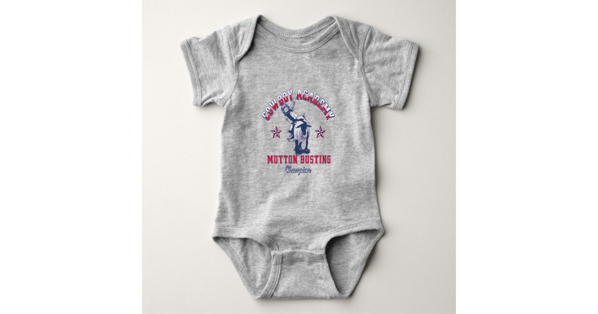 Western Rodeo Cowboy Academy Mutton Busting Kids Baby Bodysuit | Zazzle
