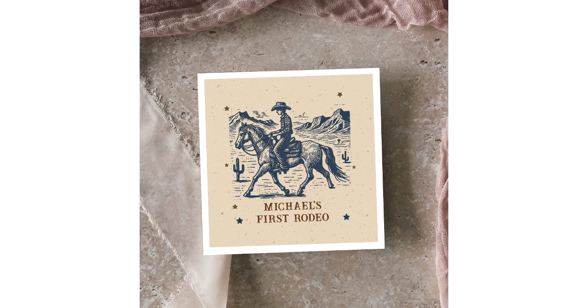 Western Rodeo Cowboy Birthday Napkins | Zazzle