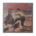 Western Rodeo Cowboy Calf Roping Rodeo Romance Ceramic Tile | Zazzle