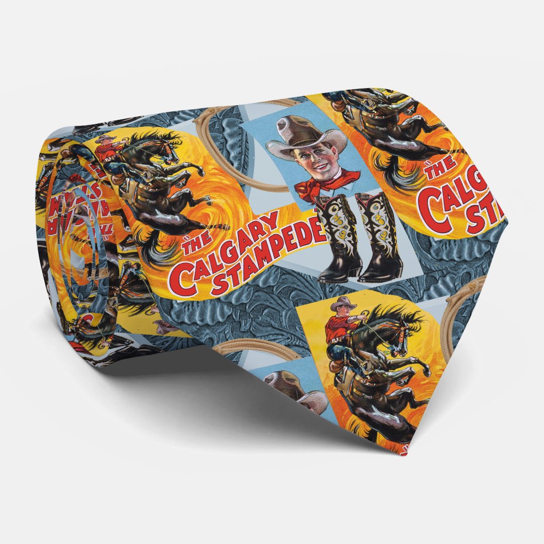 Western Rodeo Cowboy Collage Print Necktie | Zazzle