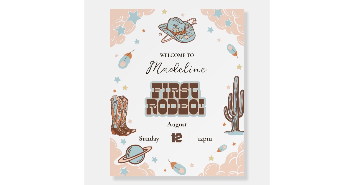 Western Rodeo Cowboy First Rodeo Welcome Sign | Zazzle