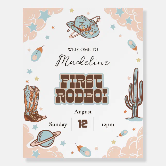 Western Rodeo Cowboy First Rodeo Welcome Sign | Zazzle