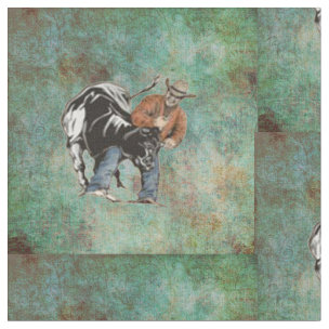 Western Rodeo Cowgirl Barrel Racing Fabric | Zazzle