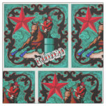 Western Rodeo Cowgirl Barrel Racing Fabric | Zazzle