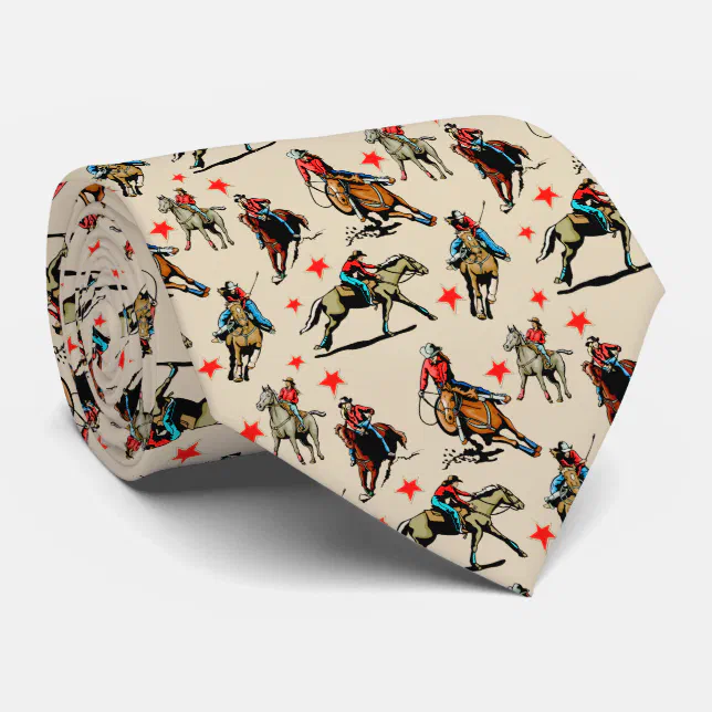 Western Rodeo Cowgirls On Horses Men's Necktie | Zazzle
