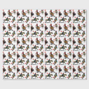 Western Rodeo Cowgirls On Horses Wrapping Paper | Zazzle
