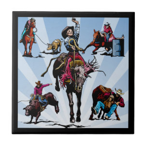 Western Rodeo Cowgirl Barrel Racing Fabric | Zazzle