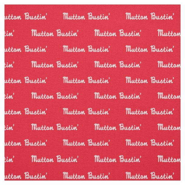 Mutton Bustin' Cowboy Rodeo Print Fabric | Zazzle