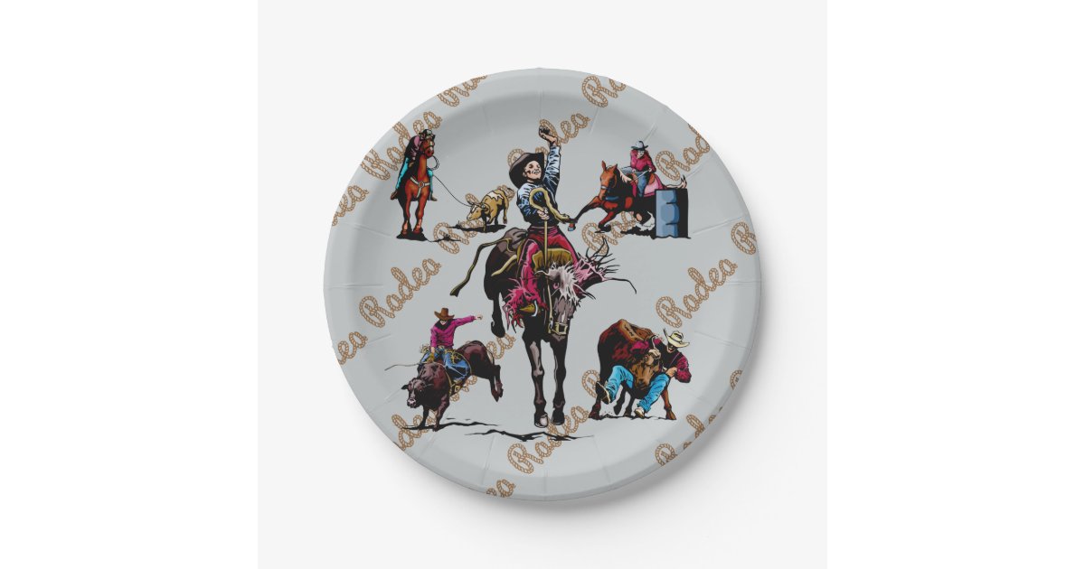 Western Rodeo Party Paper Plates | Zazzle