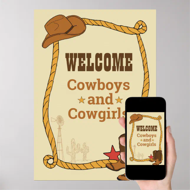 Western Rodeo Themed Party 1st Rodeo BirthdayParty Poster | Zazzle