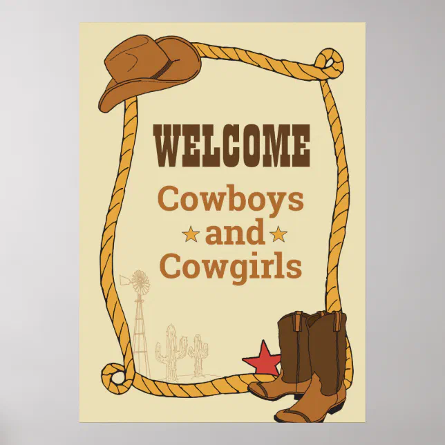 Western Rodeo Themed Party 1st Rodeo BirthdayParty Poster | Zazzle