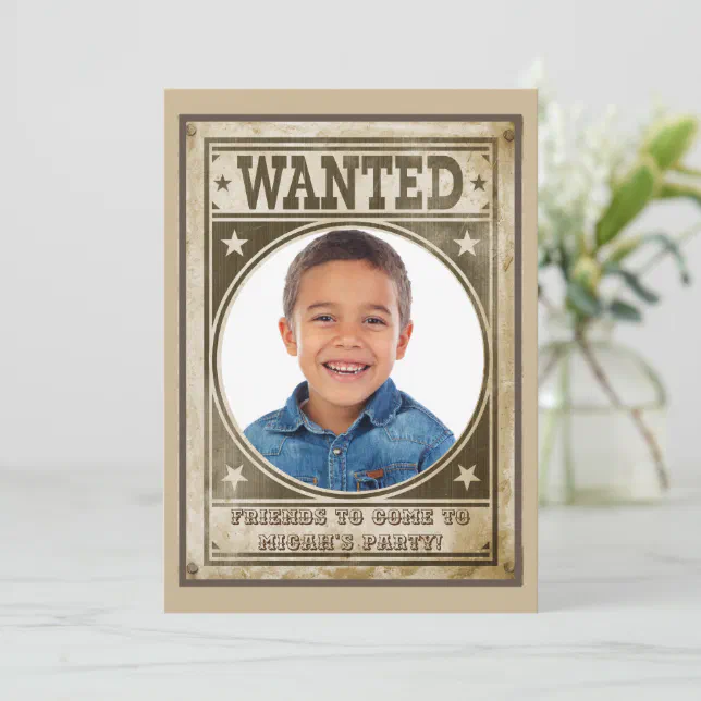 Western Rodeo Wanted Poster Photo Invitation | Zazzle