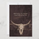 Western Rustic Brown Country Rodeo Bull Skull Invitation | Zazzle
