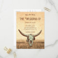 Western Rustic Country Bull Skull Invitation Postcard | Zazzle