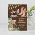Western Rustic Wood Cowboy Man Birthday Invitation | Zazzle