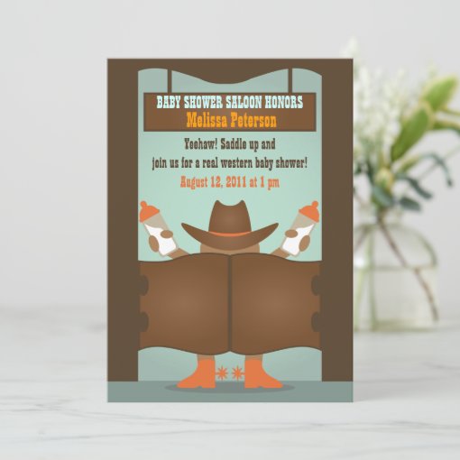 Western Saloon Baby Shower - African American Invitation | Zazzle