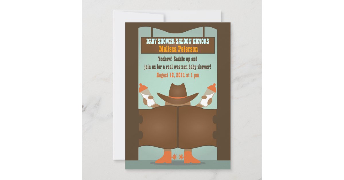 Western Saloon Baby Shower - African American Invitation | Zazzle