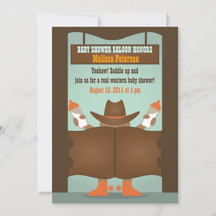 Western Saloon Baby Shower - African American Invitation | Zazzle
