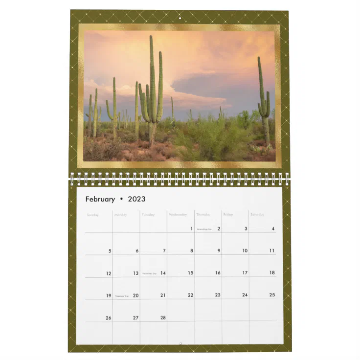 Western Scenes Gold Calendar | Zazzle