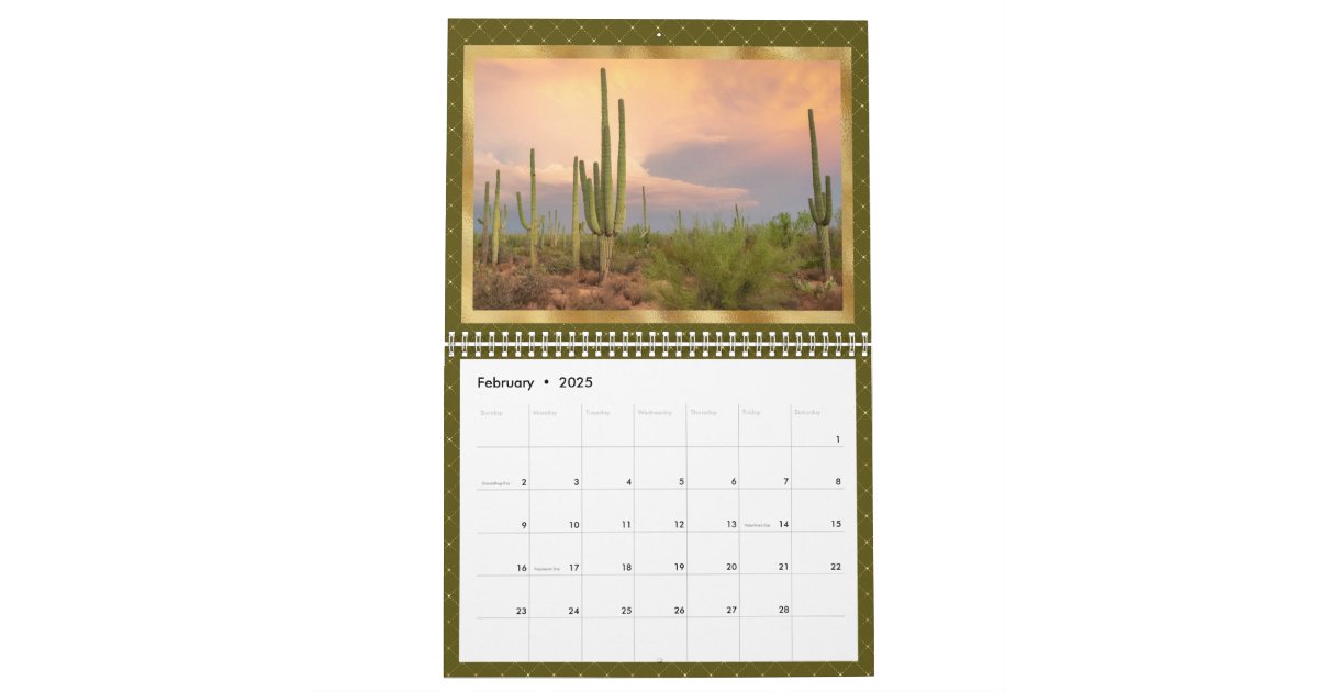 Western Scenes Gold Calendar | Zazzle