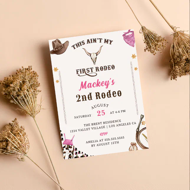 Western Second Birthday 2nd Rodeo Rustic Cowboy Invitation | Zazzle