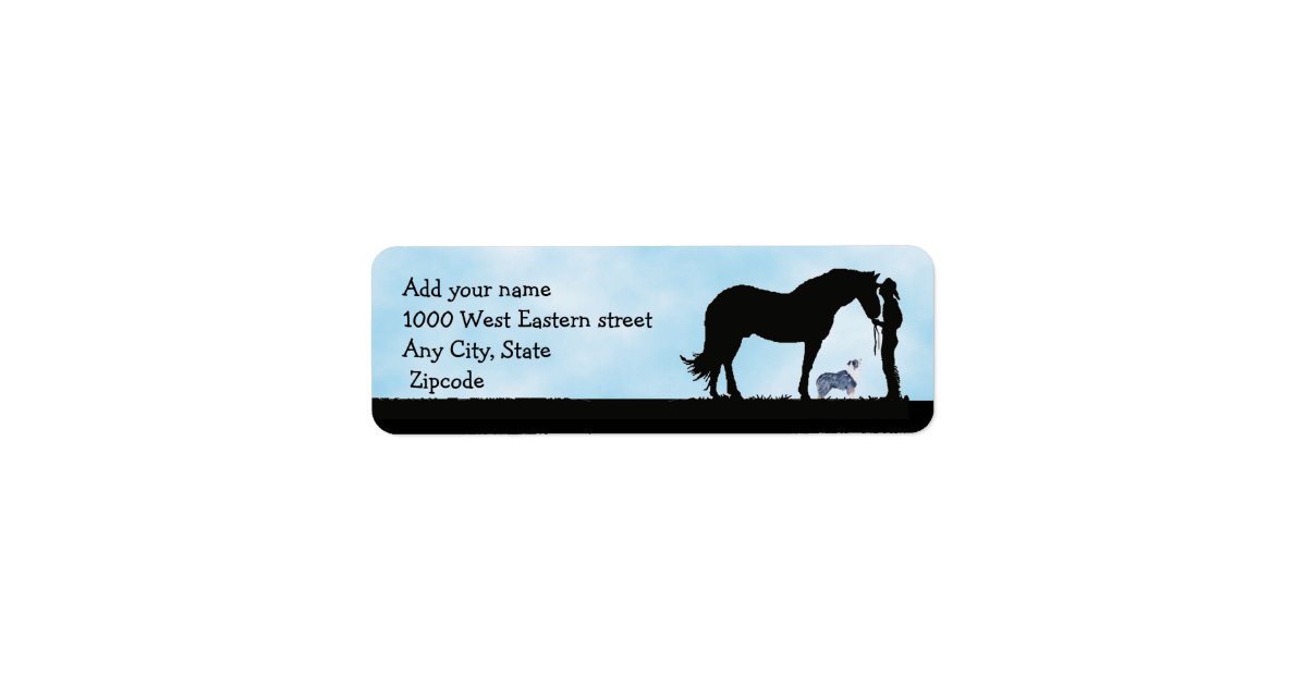 Western Silhouette Return Address Label | Zazzle