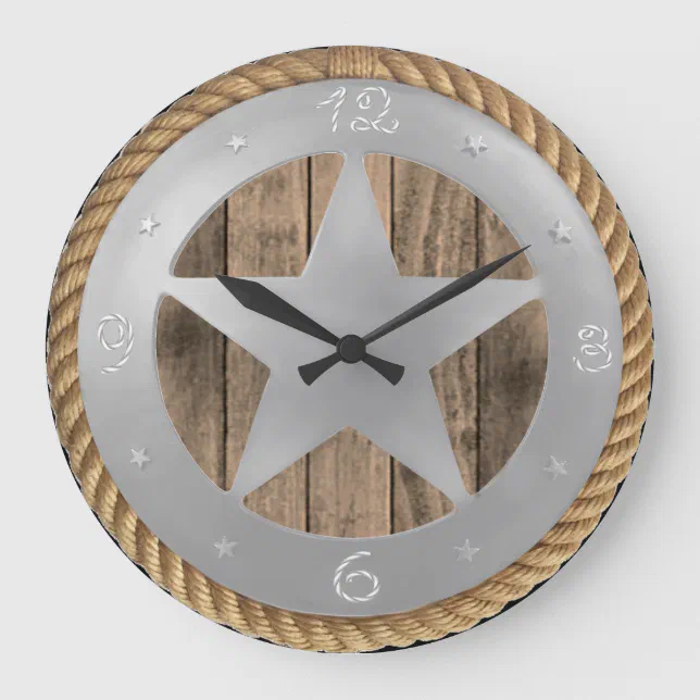 WESTERN STAR BADGE CLOCK | Zazzle