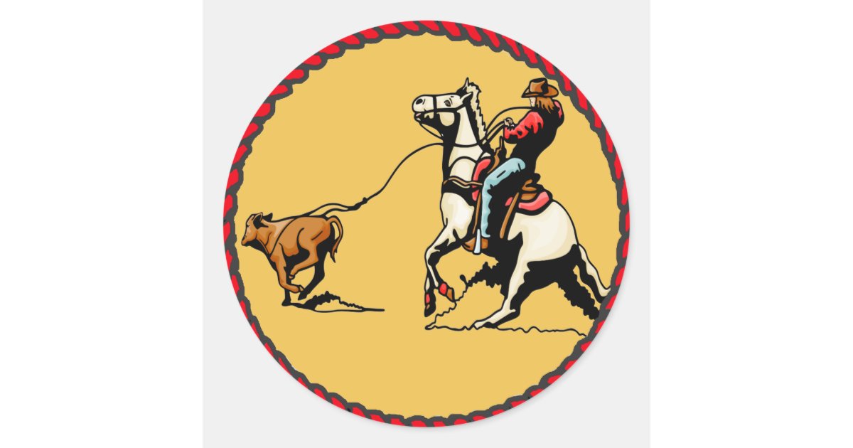 Western Sticker Calf Roping | Zazzle