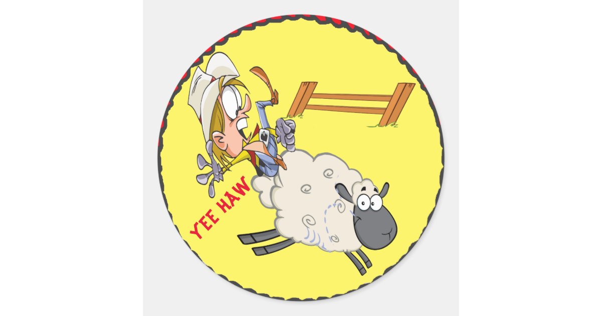 Western Stickers Rodeo Kid Mutton Busting | Zazzle