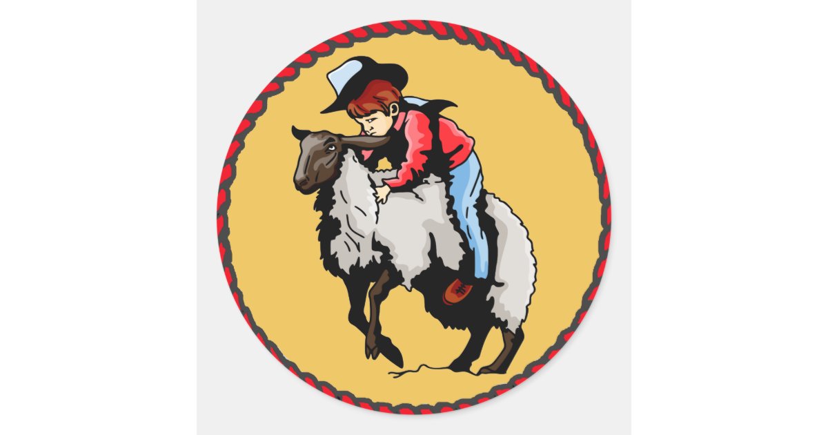 Western Stickers Rodeo Mutton Busting | Zazzle