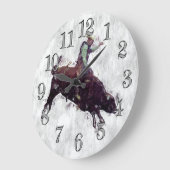 Western-style Bull Rider Rodeo Cowboy Large Clock | Zazzle