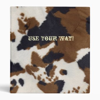 Western Style Cowhide Print Notebook Binder | Zazzle