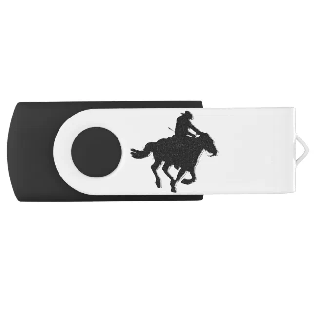 Western-style Galloping Horse and Cowboy Flash Drive | Zazzle