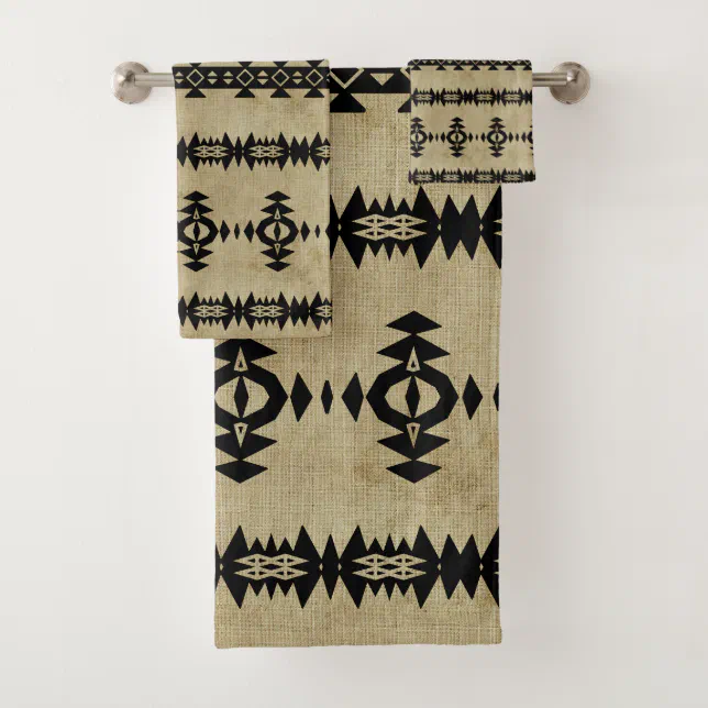 Western Style Geo Pattern Bath Towel Set | Zazzle