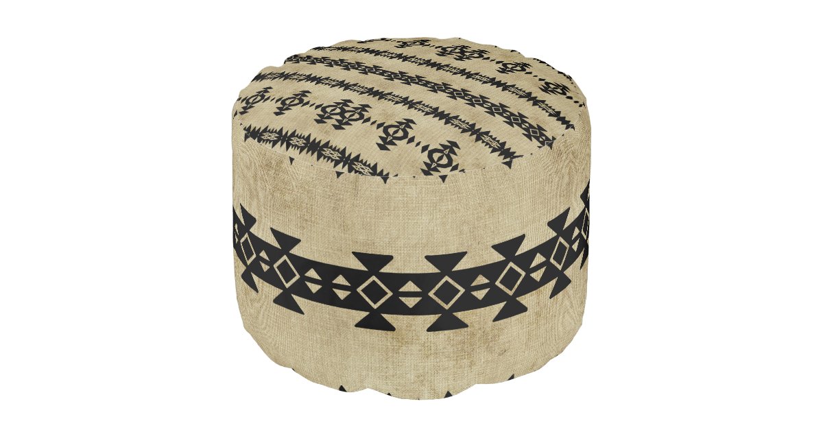 Western Style Geo Pattern Pouf | Zazzle
