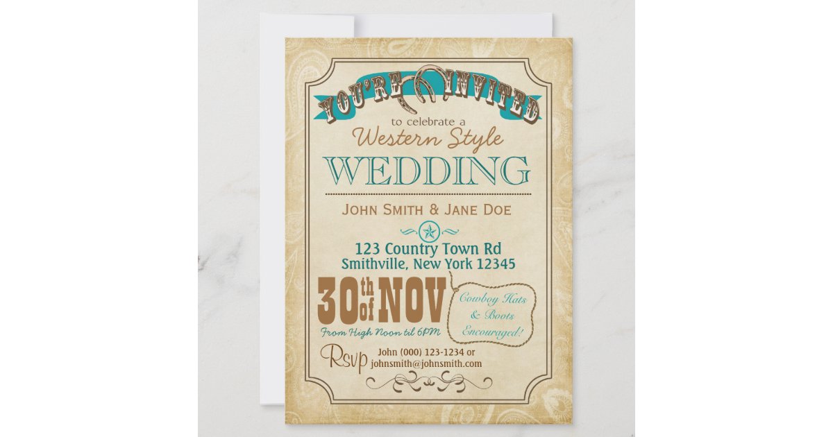 Western Style Invitation | Zazzle