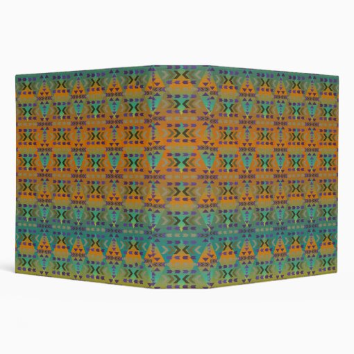 Western Style Ombre Gold and Aqua 3 Ring Binder | Zazzle