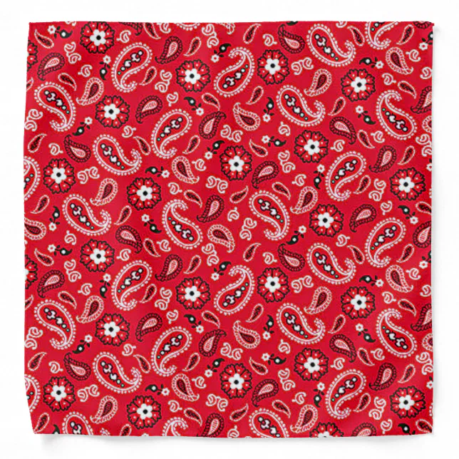 Western style red, white and black bandana | Zazzle