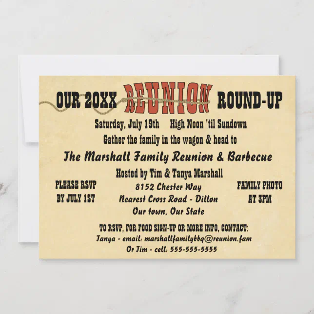Western Style Reunion Invitation | Zazzle