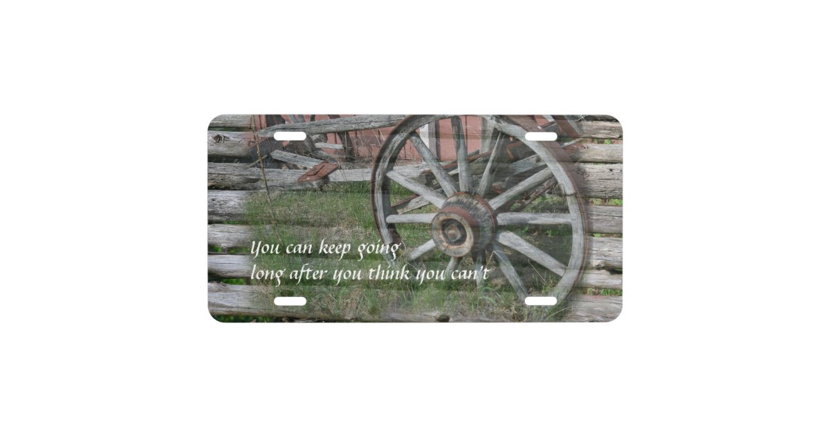 Western Style Rustic Wagon Wheel License Plate | Zazzle