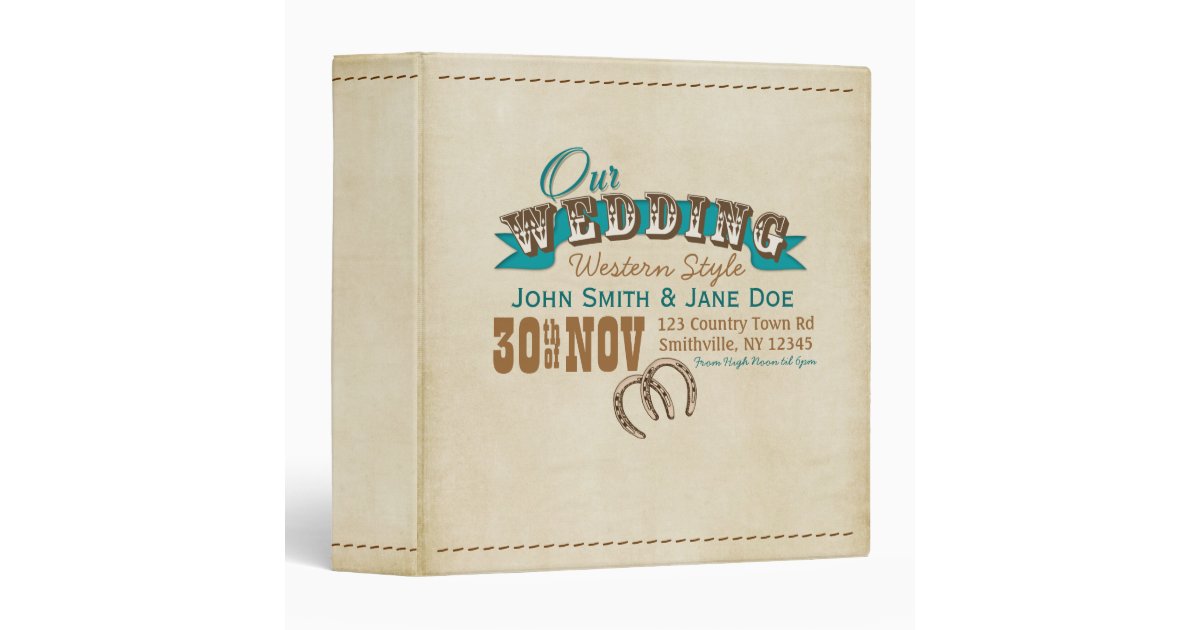Western Style Wedding Planner or Album Binder | Zazzle